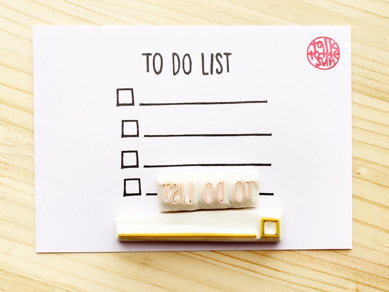 To Do List Rubber Stamp Check List Stamp Hand Carved Stamps | Etsy