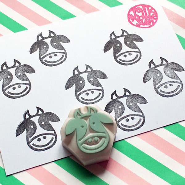 Cow Rubber Stamp - Etsy