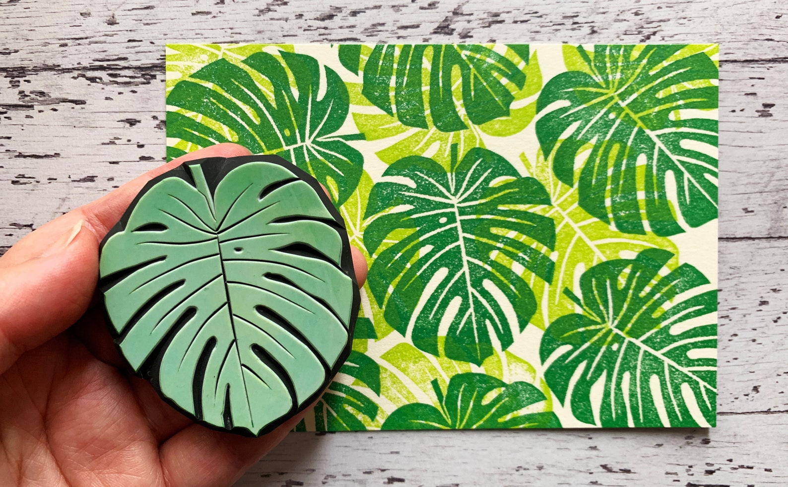 Monstera leaf rubber stamp tropical leaf stamp botanical | Etsy