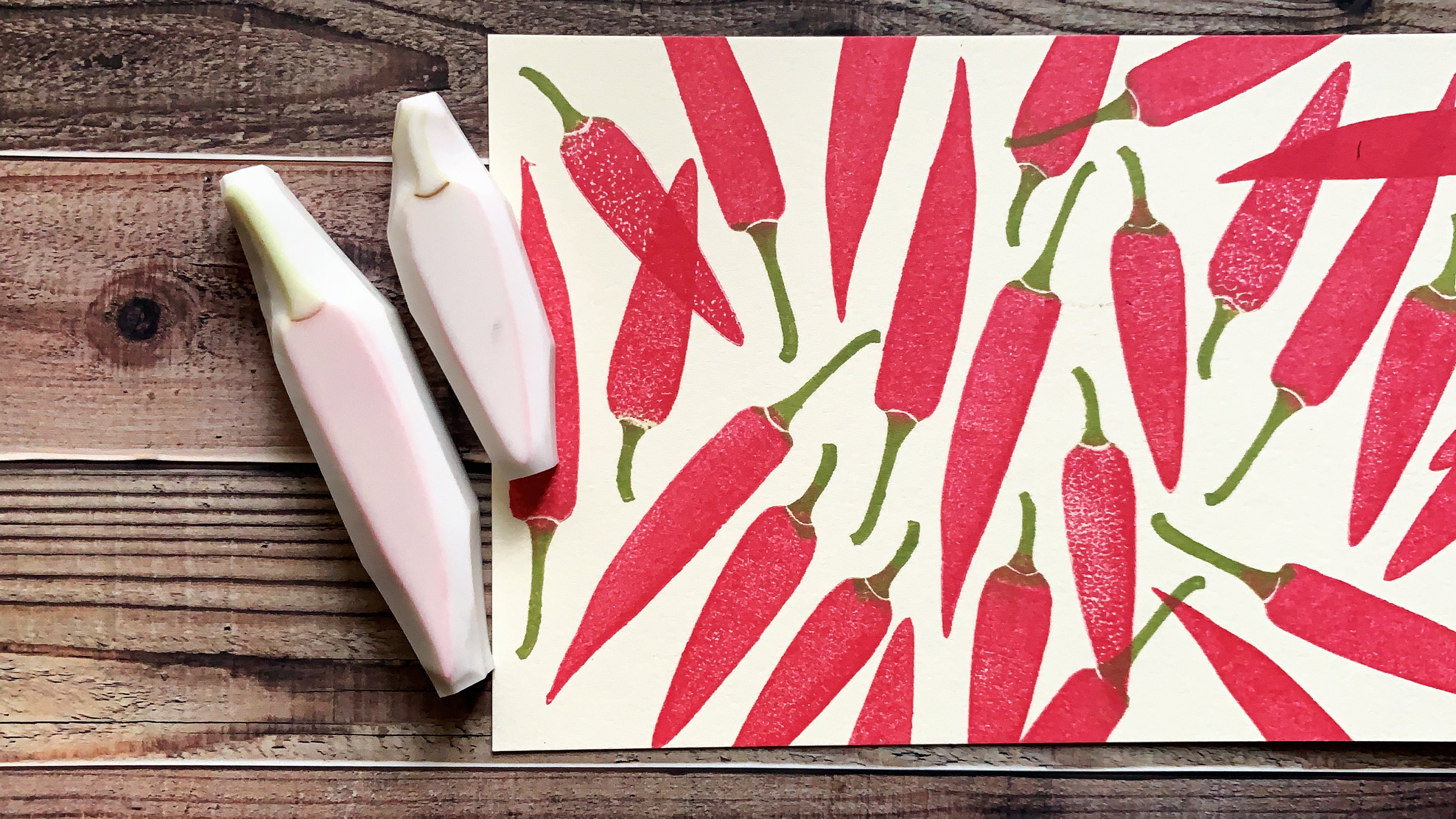 Red Pepper Rubber Stamps Spice Stamp Hand Carved Stamps - Etsy UK