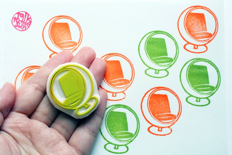 Ball Chair Rubber Stamp Mid Century Modern Furniture Stamp - Etsy