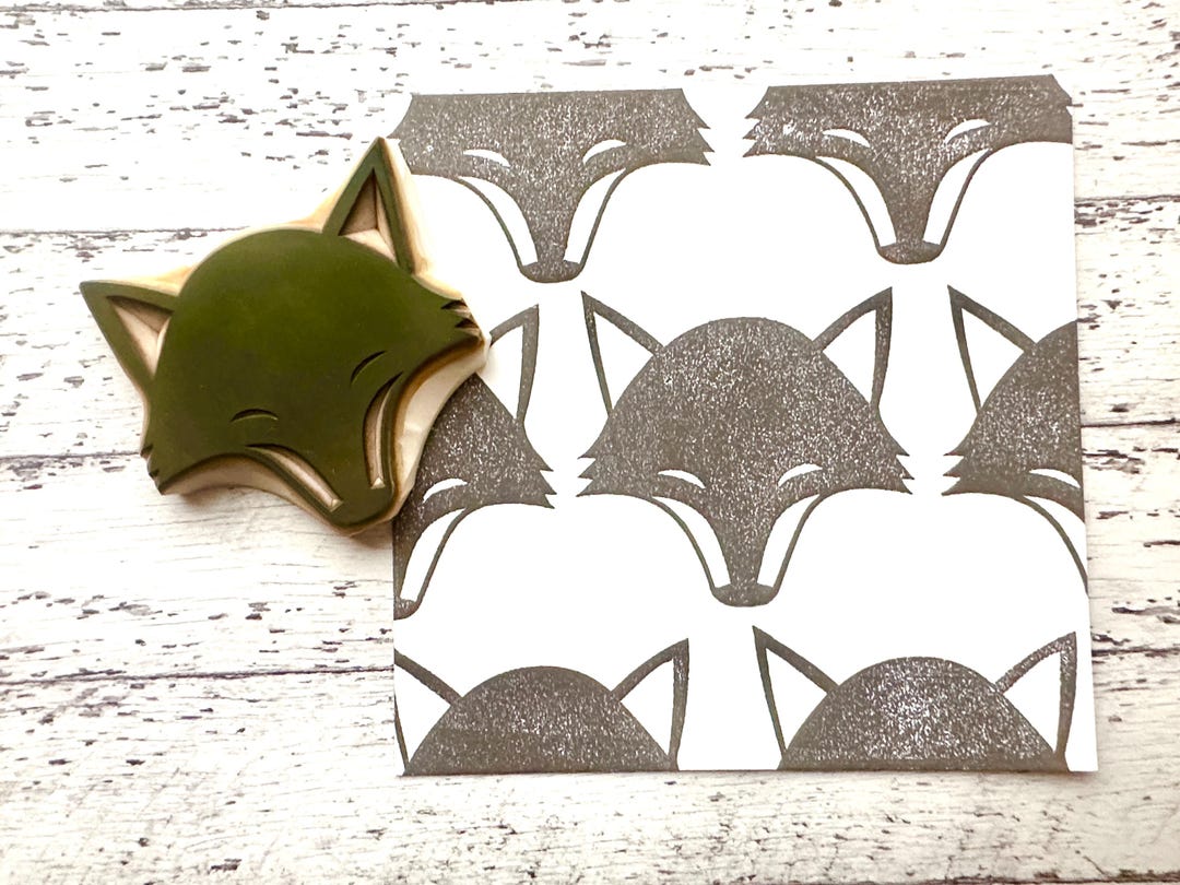 Fox Rubber Stamp | Hand Carved Stamp | Woodland Animal | Crafting Block ...