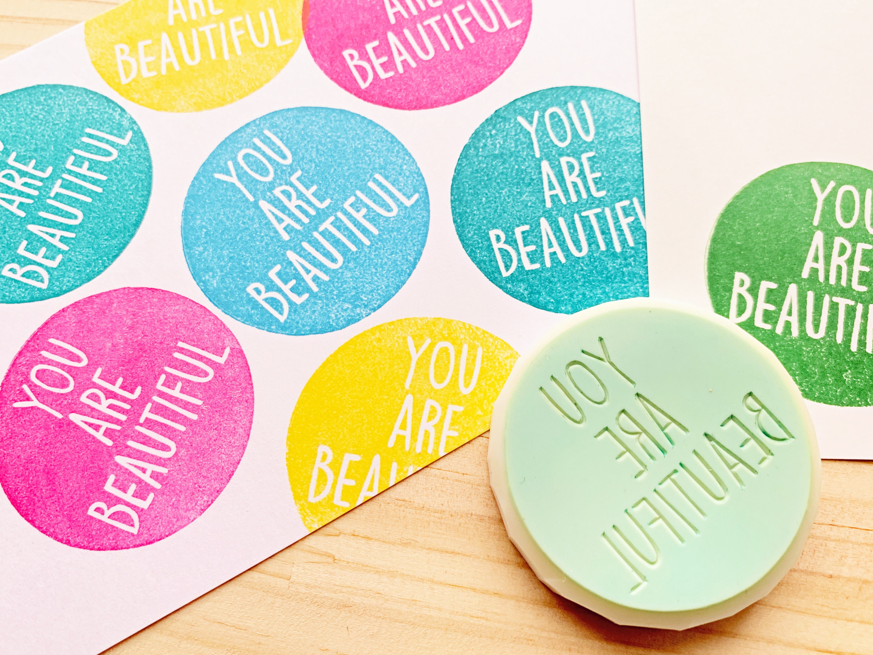 You Are Beautiful Rubber Stamp Inspirational Quote Stamp - Etsy UK