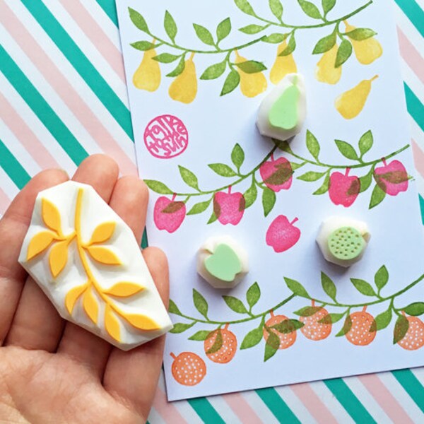 Fruit Rubber Stamp - Etsy