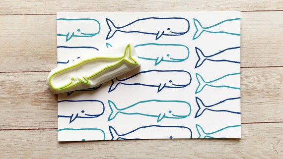 Whale Rubber Stamp Sea Animal Stamp Hand Carved Stamp | Etsy