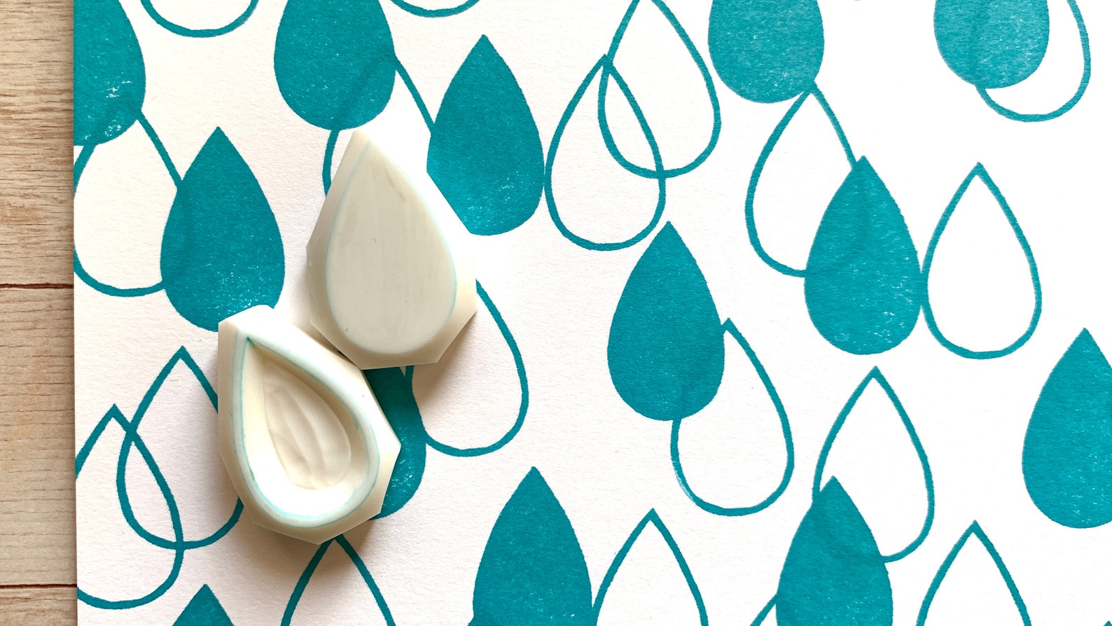 Water Drop Rubber Stamps Rain Drop Stamps Hand Carved - Etsy