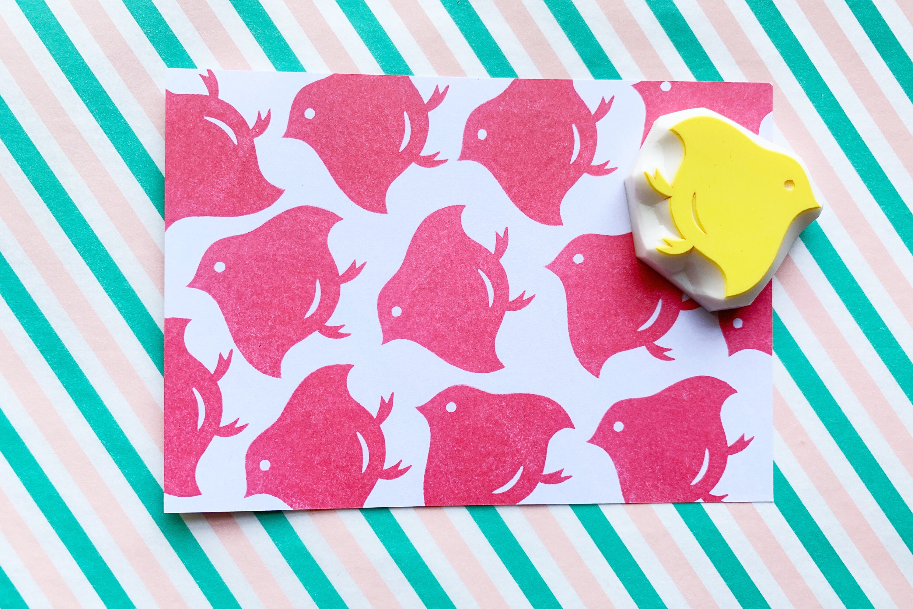 Chidori rubber stamp japanese bird pattern stamp hand | Etsy