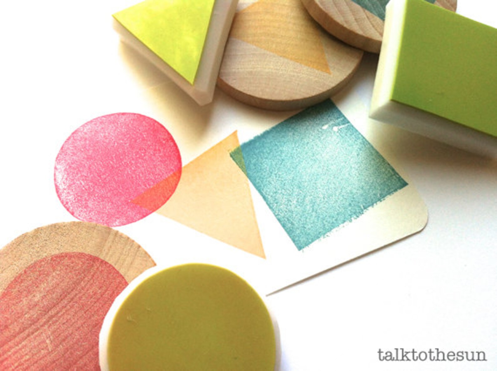 Shape rubber stamp circle triangle square stamp hand | Etsy