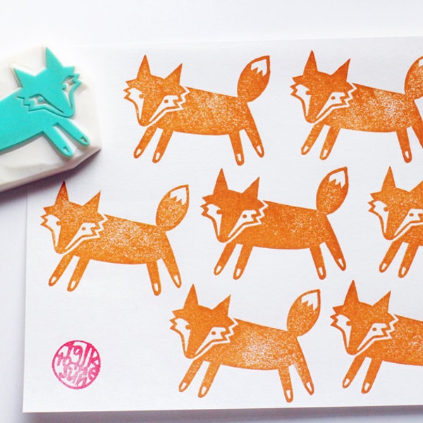 Fox Rubber Stamp - Etsy