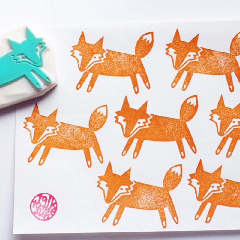 Fox Rubber Stamp - Etsy