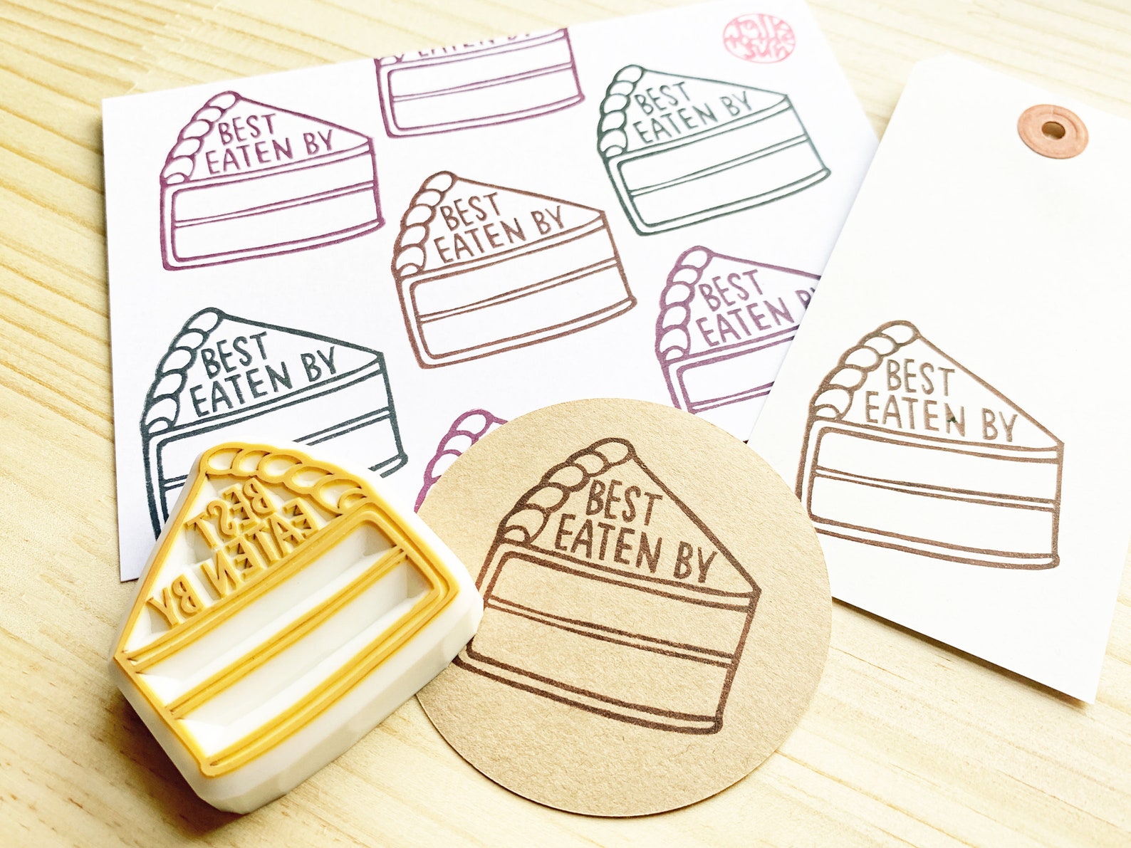 Cake Expiry Date Label Rubber Stamp | Hand Carved Stamp | Personalized ...