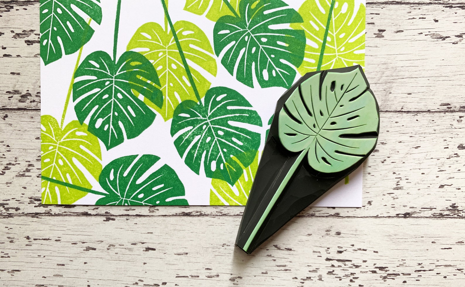 Monstera Leaf Rubber Stamp Tropical Leaf Stamp Hand Carved - Etsy