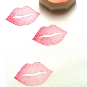 Lips Rubber Stamp Kiss Stamp Hand Carved Stamp for Card | Etsy