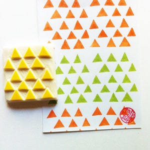 Triangle Rubber Stamp Geometric Pattern Stamp Hand Carved - Etsy