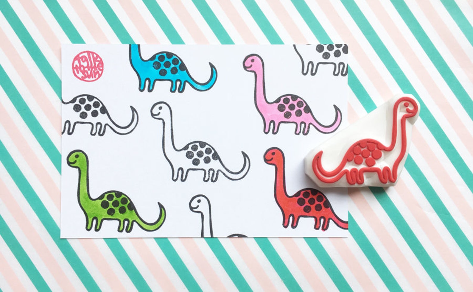 Dinosaur Rubber Stamp Apatosaurus Stamp Hand Carved Stamp - Etsy