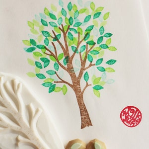 Birch Tree Rubber Stamp Tree Trunk & Leaf Stamps Hand Carved - Etsy Canada