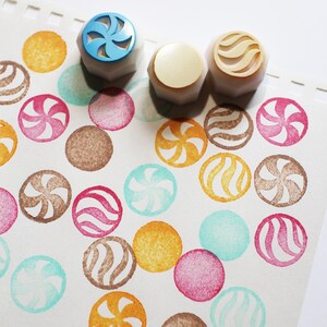 Glass Marble Rubber Stamp Set Circle Pattern Stamps Hand - Etsy