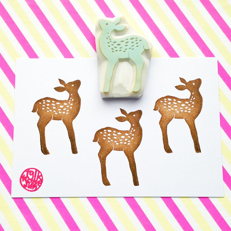 Deer Rubber Stamp - Etsy