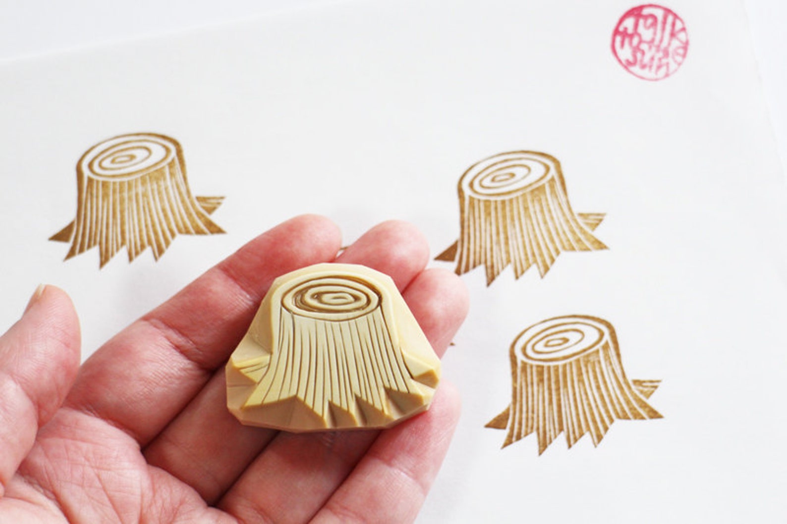 Tree Stump Rubber Stamp | Hand Carved Stamp | Nature Inspired Design - Etsy