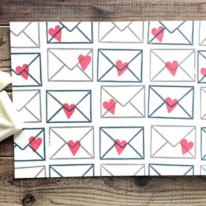 Snail Mail Rubber Stamp Envelope & Heart Stamps Hand Carved - Etsy