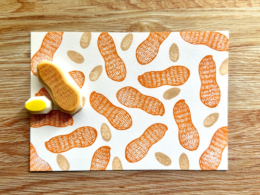 Peanut Rubber Stamp Set : Vegetable Hand Carved Stamps - Etsy