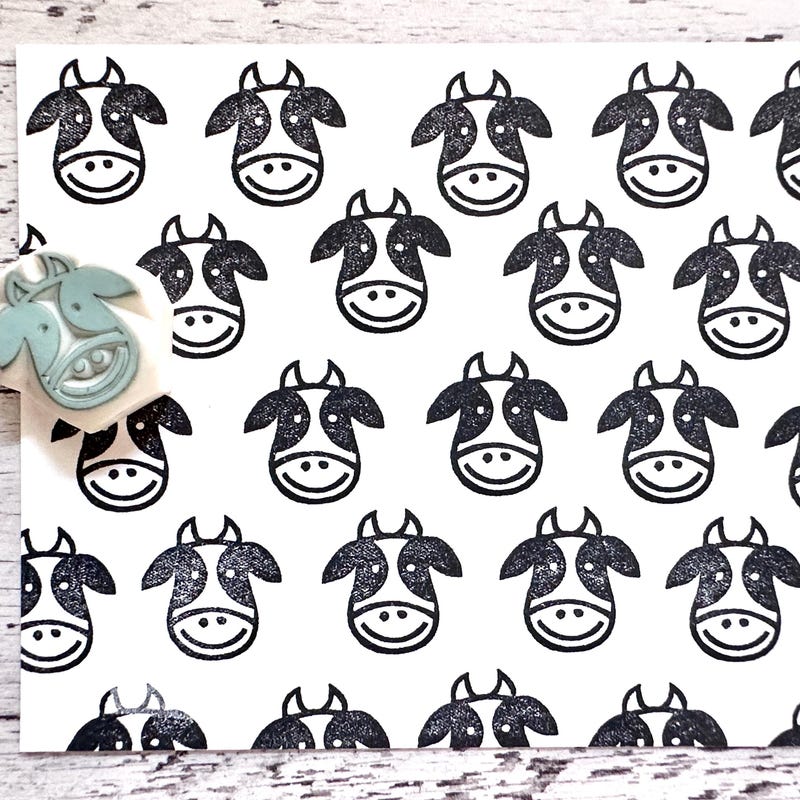 Cow Rubber Stamp - Etsy