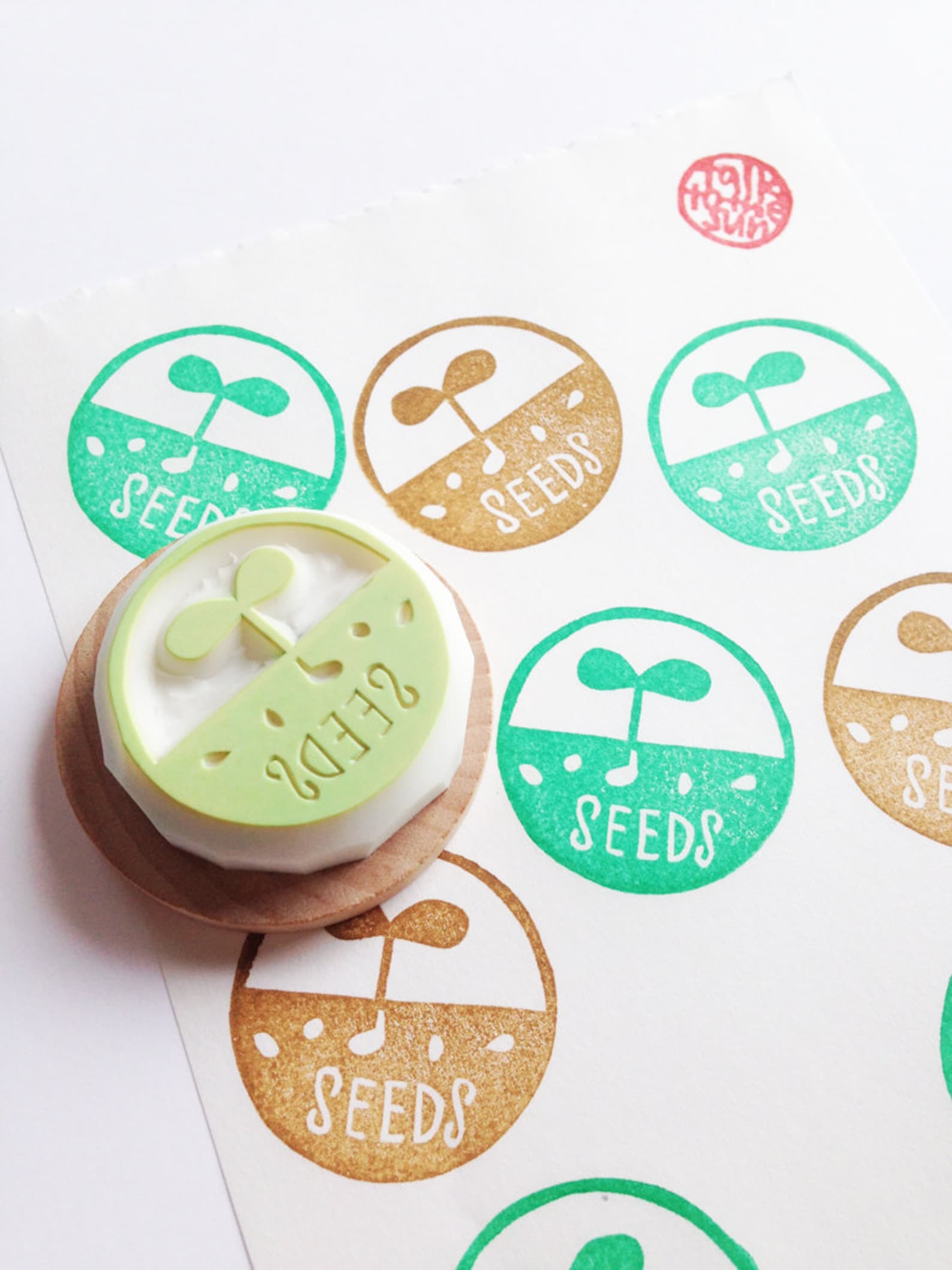 Grow seeds rubber stamp gardening stamp sprout stamp | Etsy