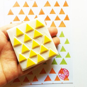 Triangle Rubber Stamp Geometric Pattern Stamp Hand Carved - Etsy