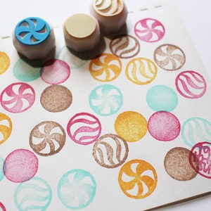 Glass Marble Rubber Stamp Set Circle Pattern Stamps Hand - Etsy