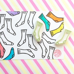 Pair of Socks Rubber Stamp Set, Knitting Stamp, Hand Carved Stamps ...