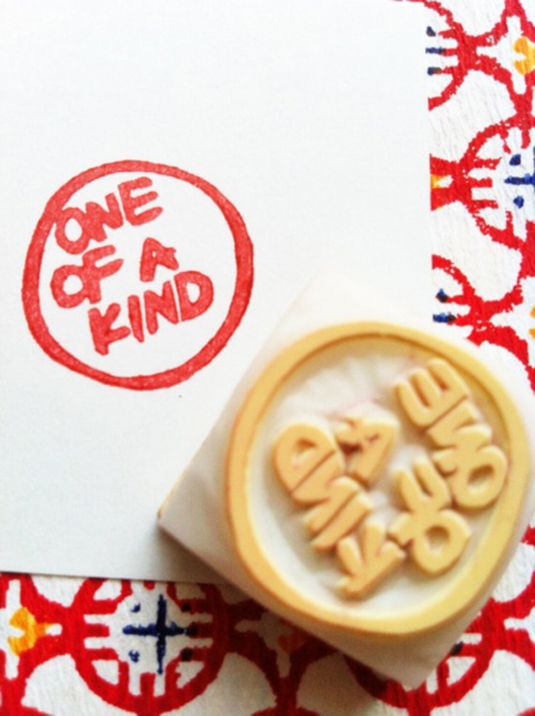 One of a Kind Rubber Stamp, Artwork Packaging Stamp, Hand Carved Stamp ...