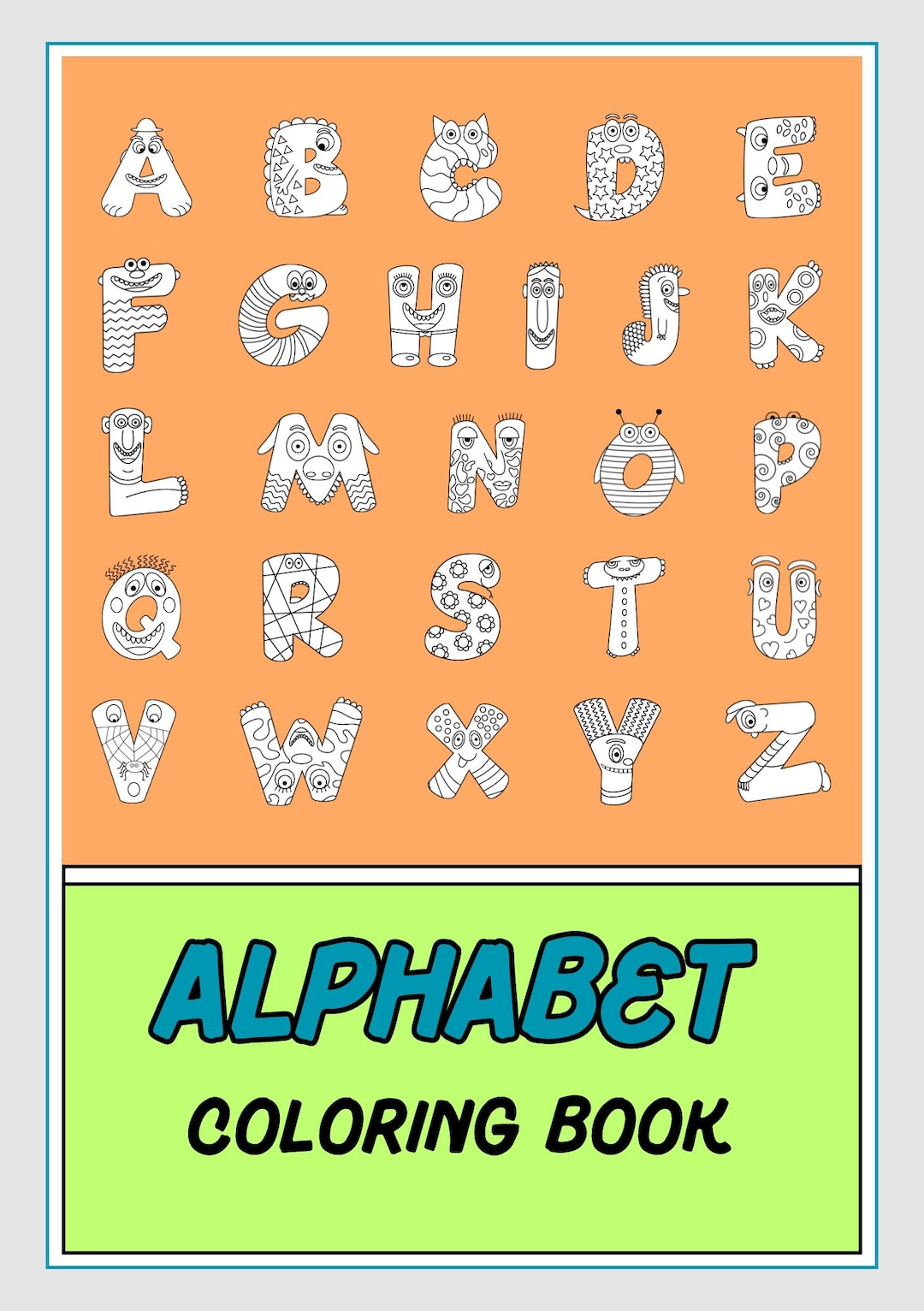 Alphabet Colouring Book PRINT AT HOME - Etsy