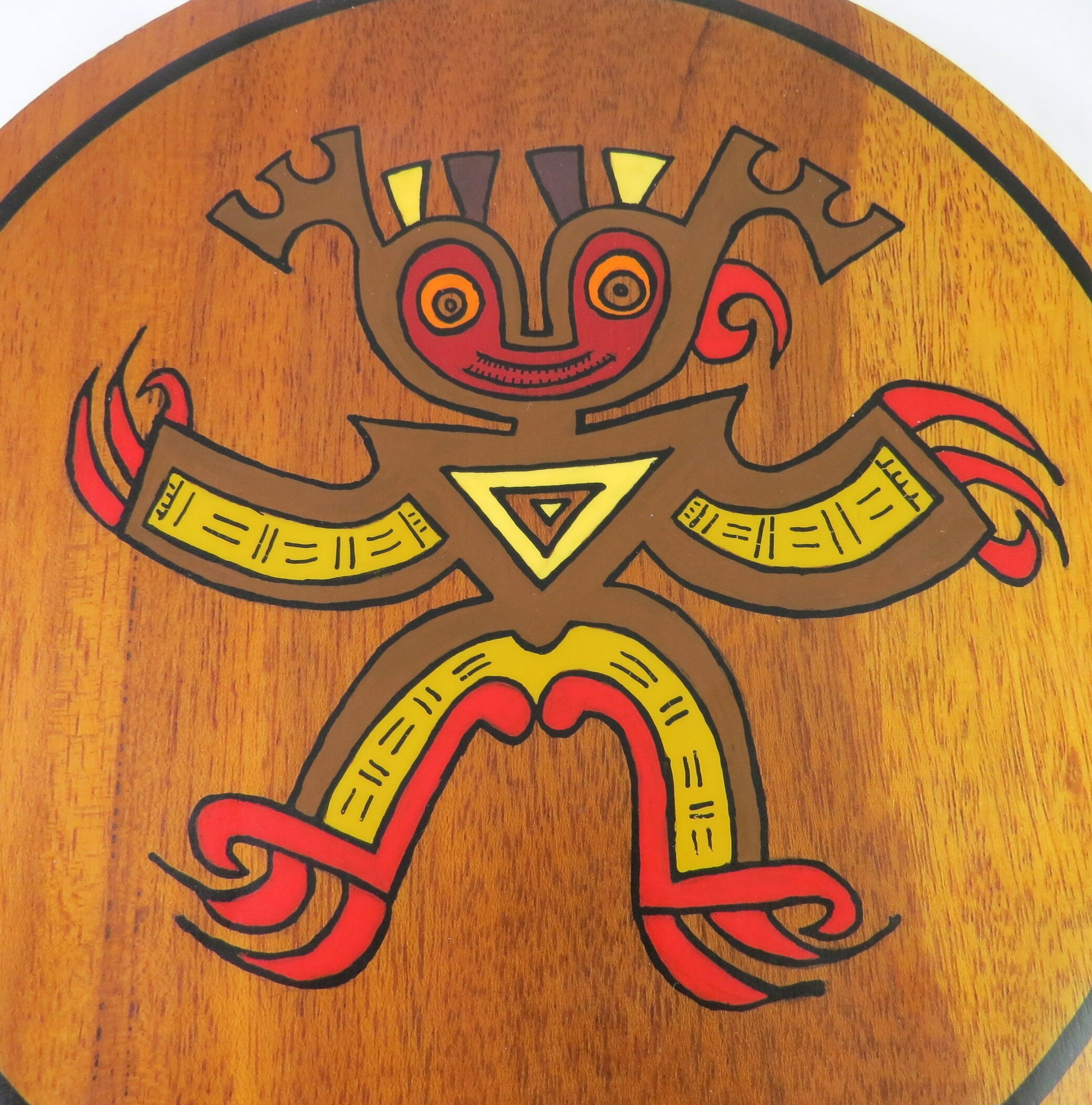 TURTLE GOD Wood Tray, Handpainted From Panama, Cocle' Indian Culture ...