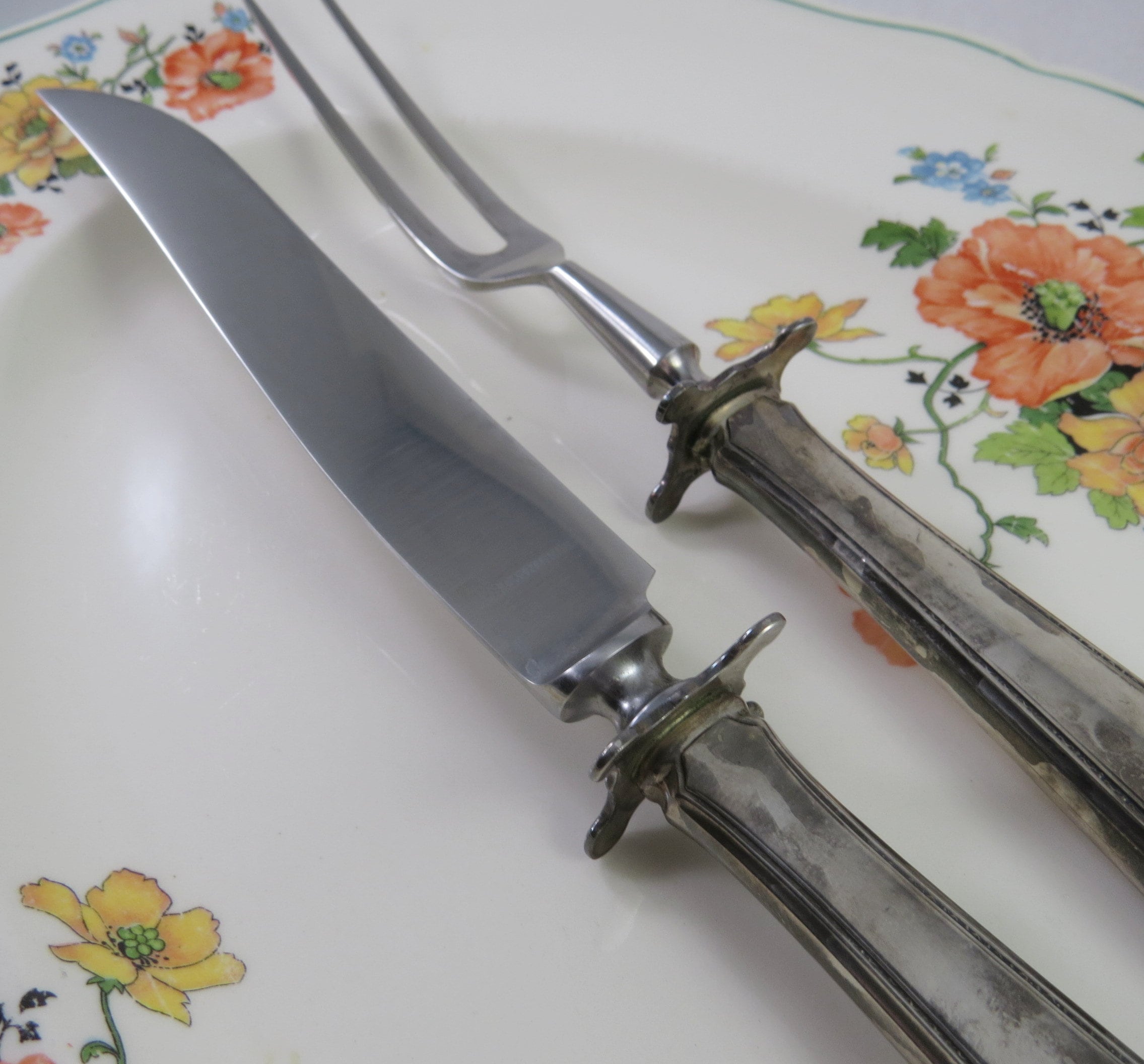 Vintage Carving Set, Carving Knife and Fork With Knife Rest Legs ...