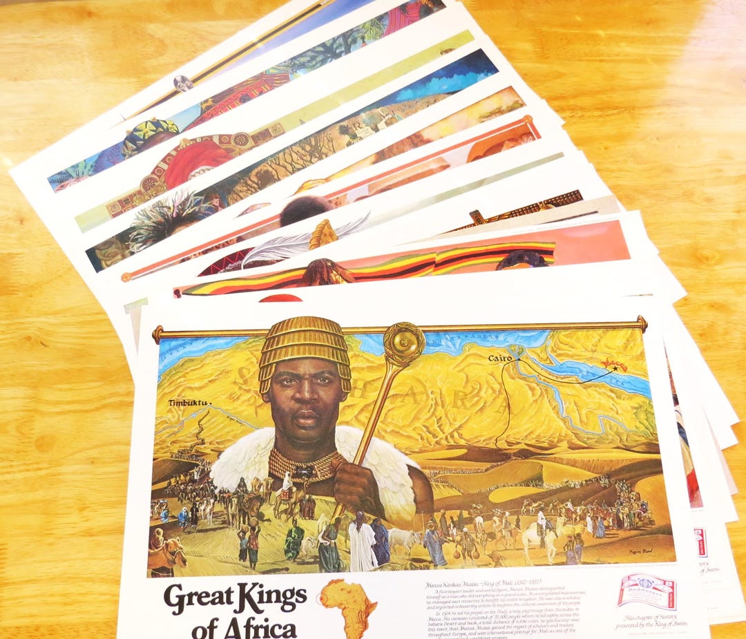Great Kings and Queens of Africa Art Posters, Budweiser Advertising Art ...