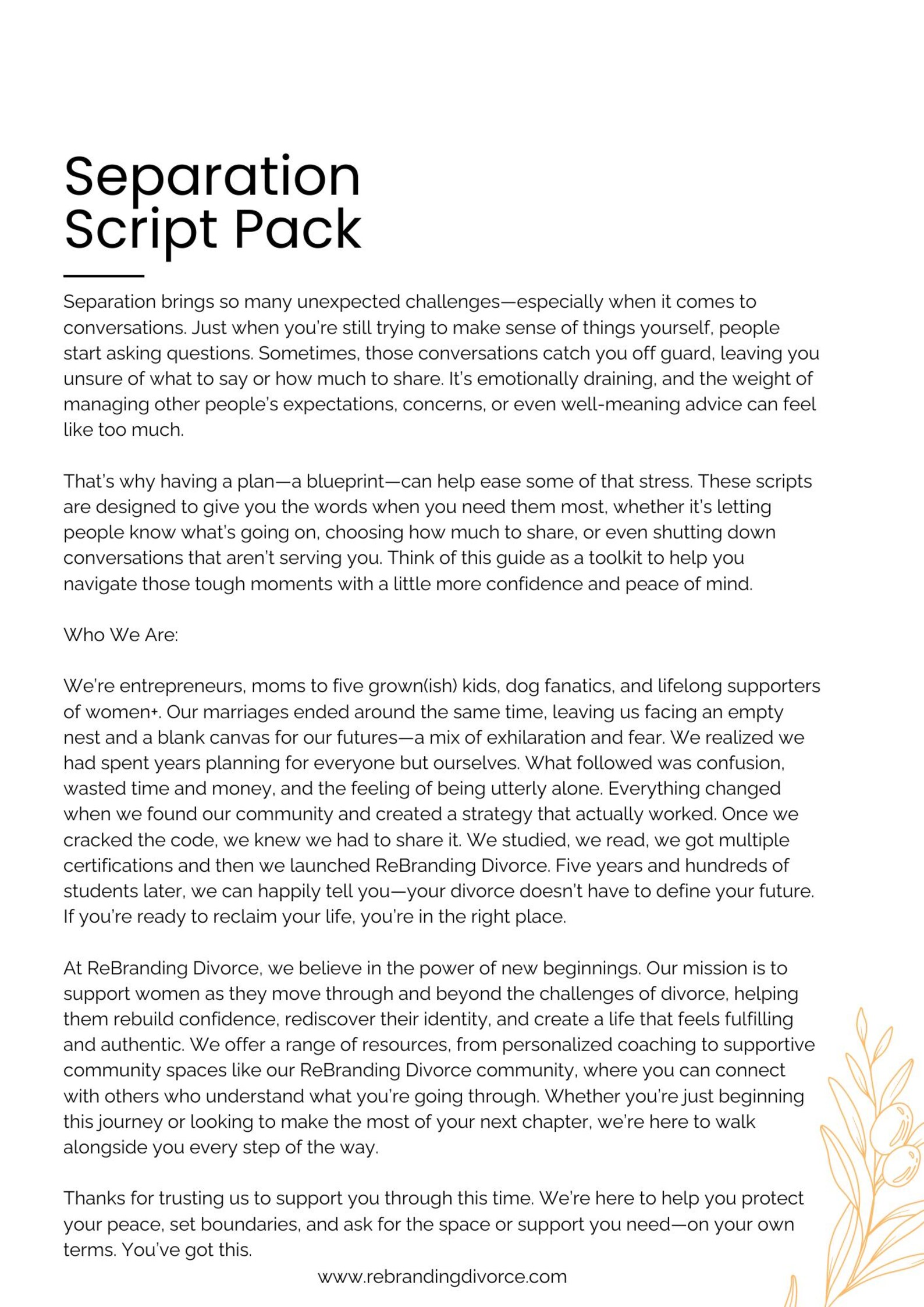 The Separation Script Toolkit - Etsy