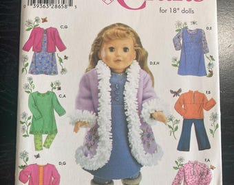 Simplicity 18 Doll Clothes Sewing Pattern 2086 - Etsy