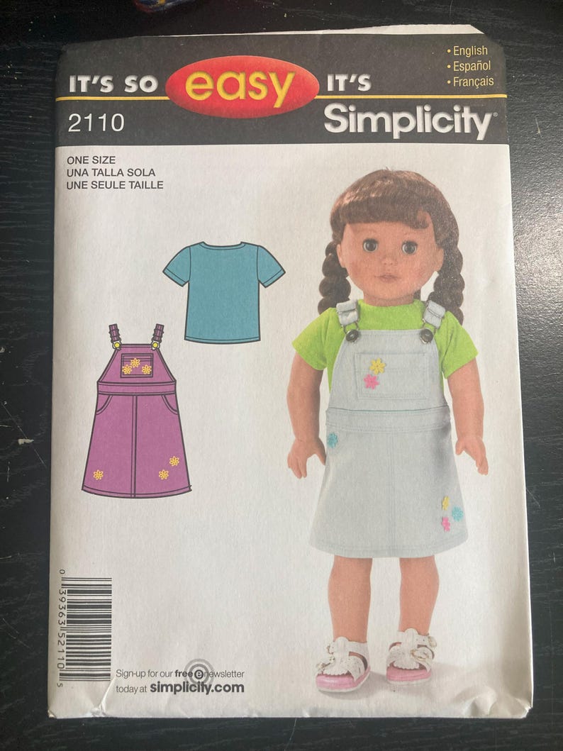 Simplicity 18 Doll Clothes Sewing Pattern 2110 - Etsy