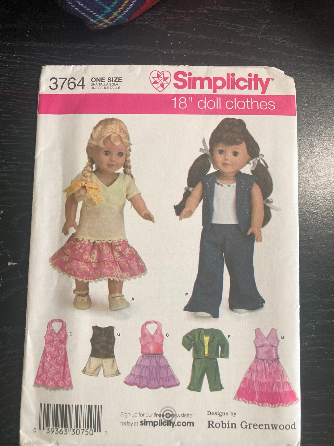 Simplicity 18 Doll Clothes Sewing Pattern 3764 - Etsy