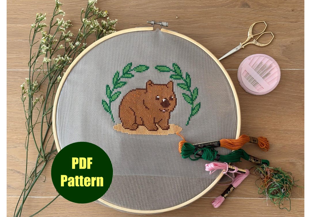 Wombat Cross Stitch Pattern: Easy Beginner Design (PDF Pattern) - Etsy