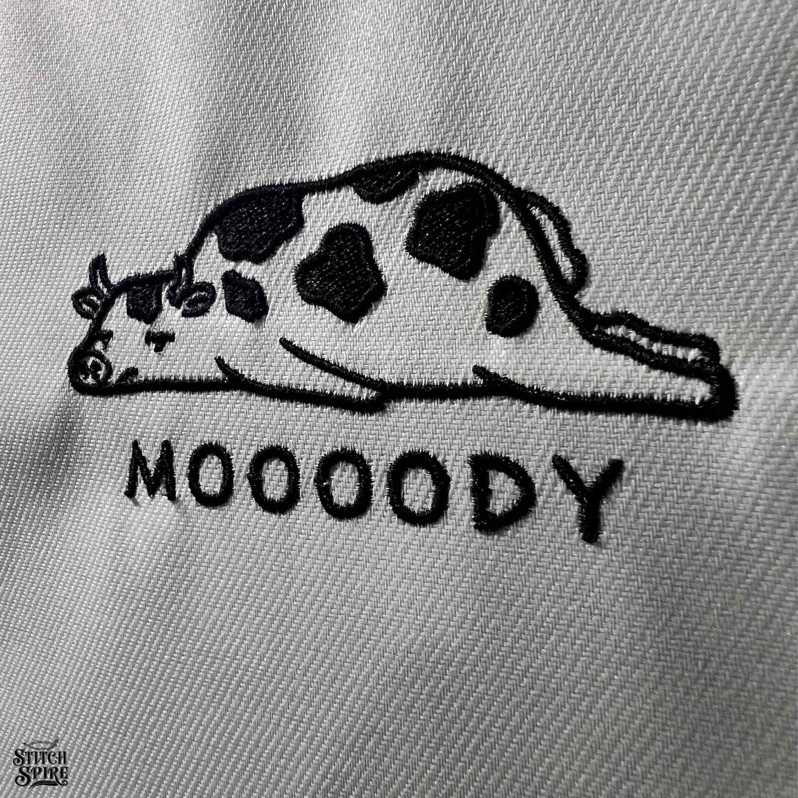 Lazy Moody Cow Embroidery Design Files for Hats and Beanie, Trendy ...