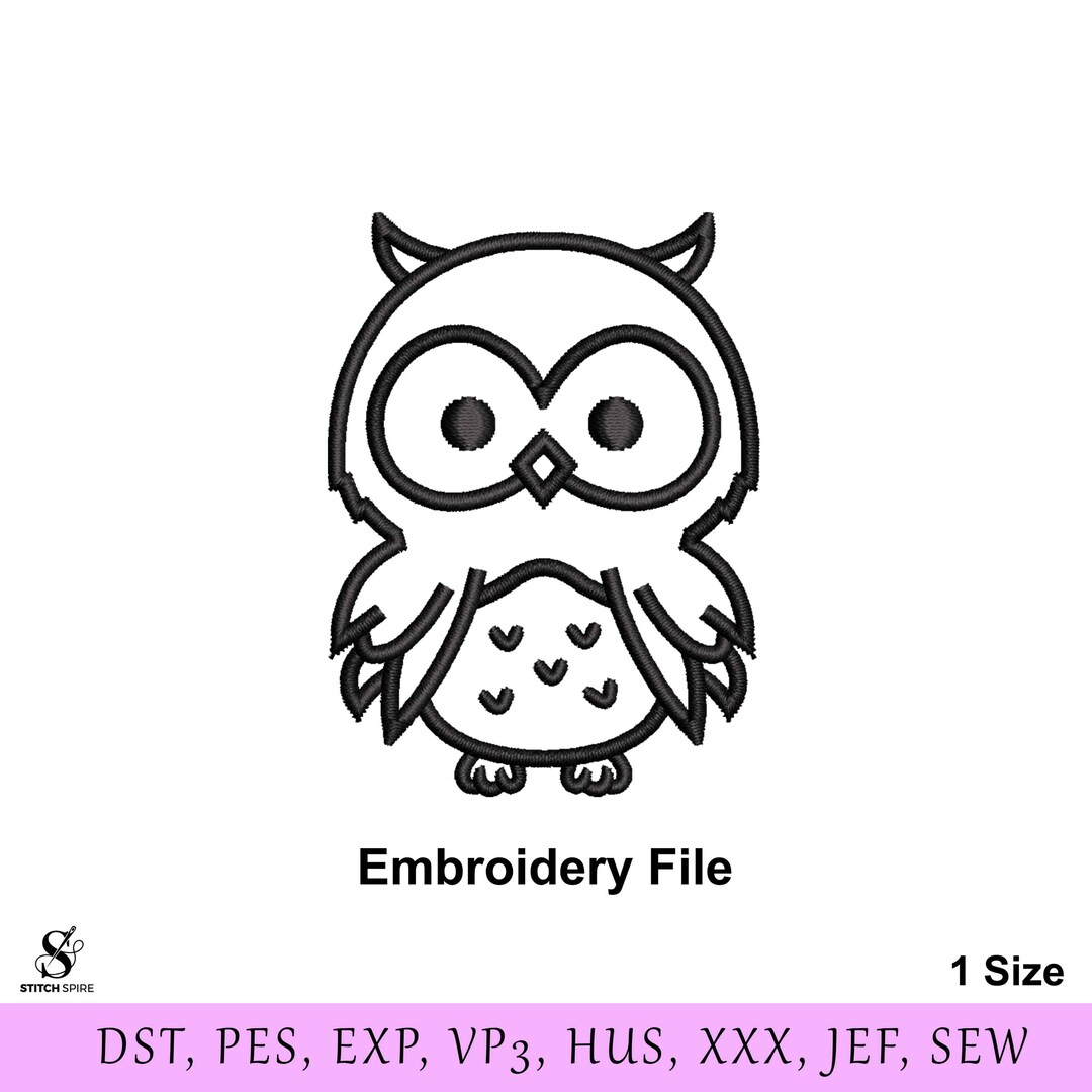 Baby OWL Machine Embroidery Design File for Hats and Beanies, Trendy ...