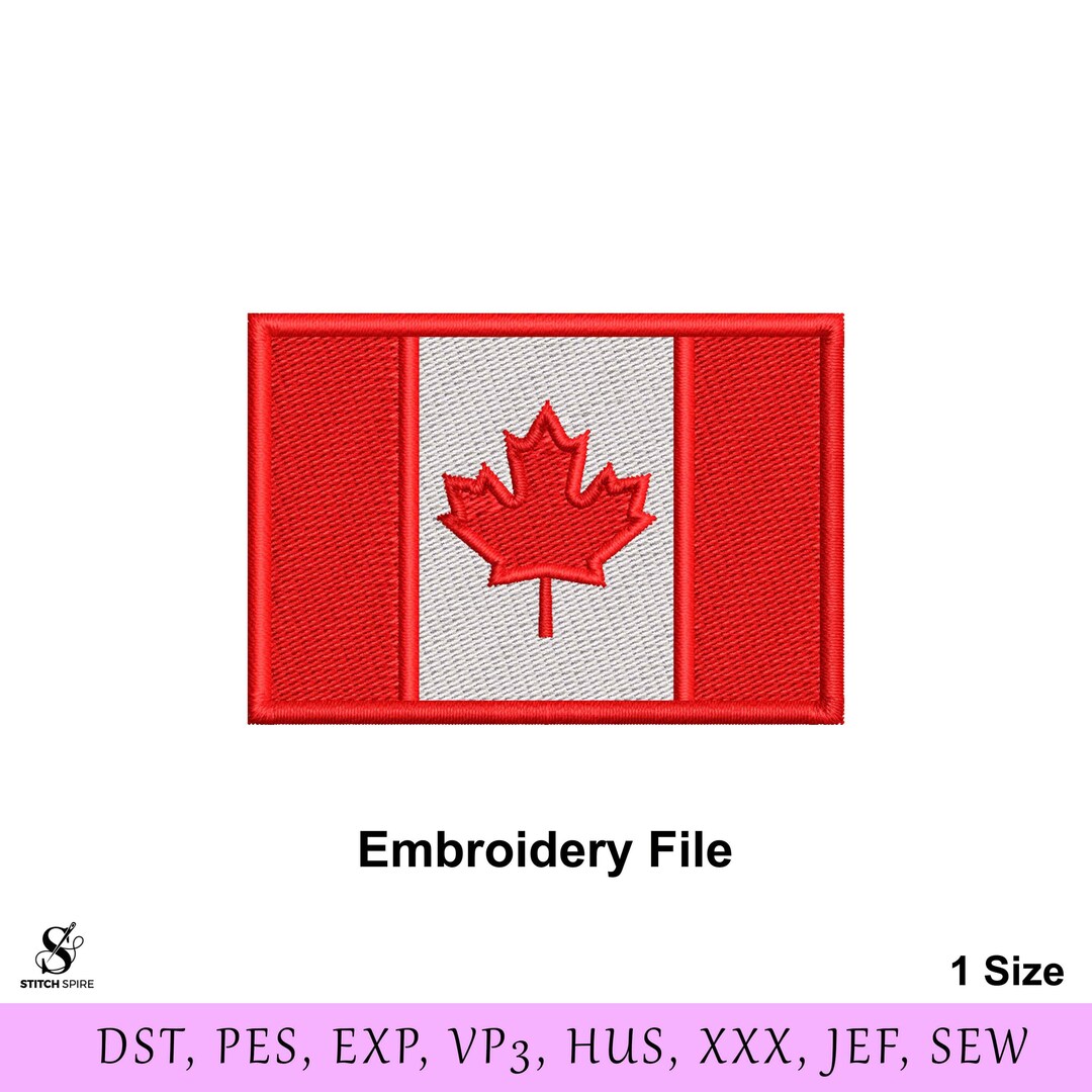 Canada Flag Embroidery Design Files for Hats and Beanie, Trendy ...