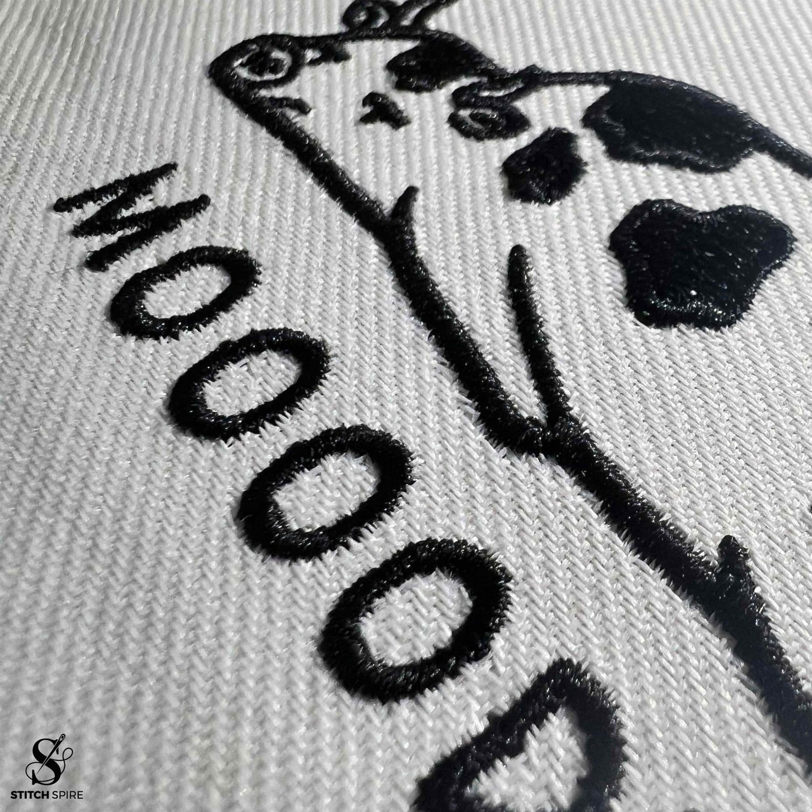 Lazy Moody Cow Embroidery Design Files for Hats and Beanie, Trendy ...