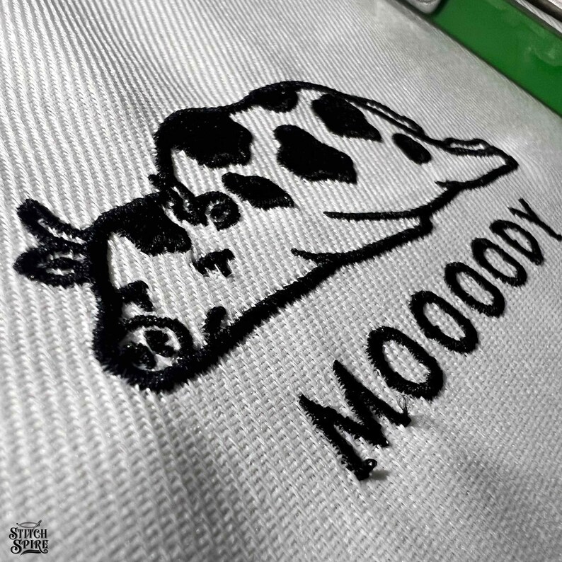 Lazy Moody Cow Embroidery Design Files for Hats and Beanie, Trendy ...