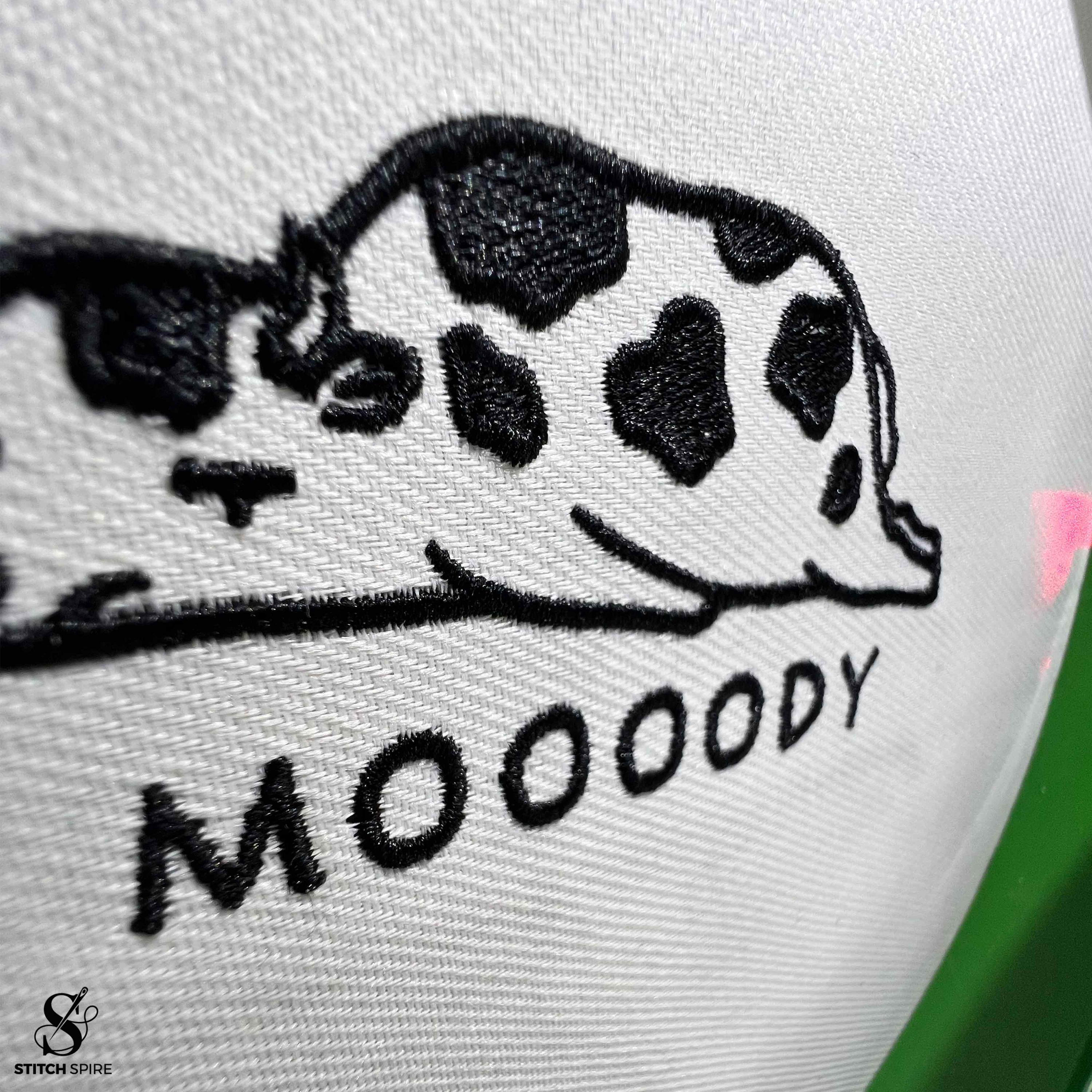 Lazy Moody Cow Embroidery Design Files for Hats and Beanie, Trendy ...