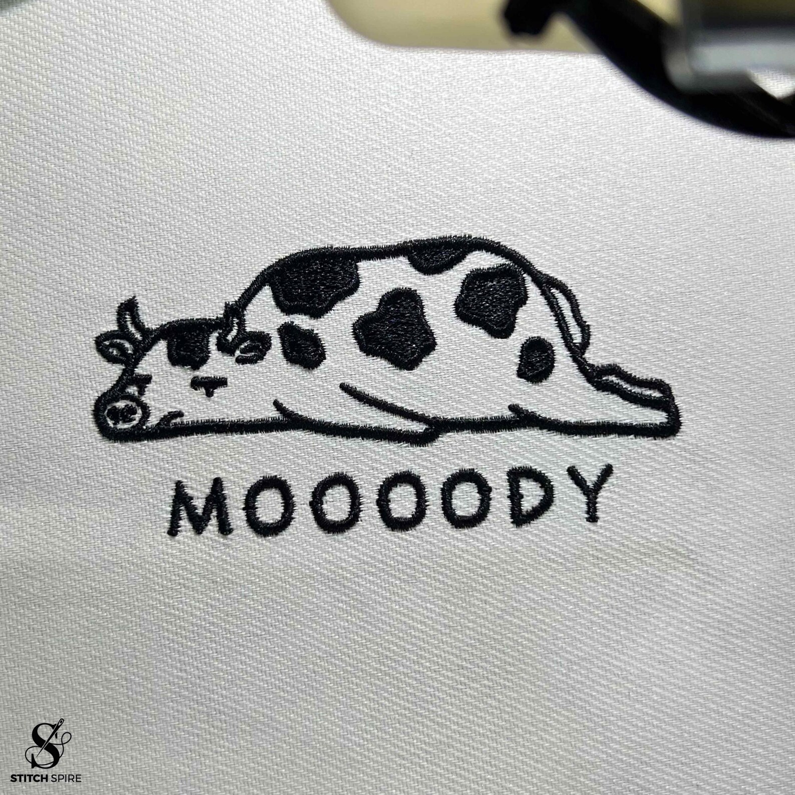 Lazy Moody Cow Embroidery Design Files for Hats and Beanie, Trendy ...