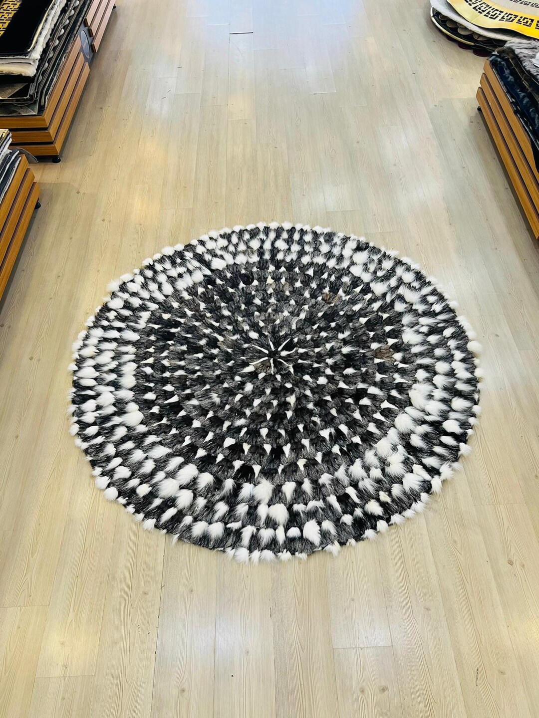 Natural Fur Rug, Luxury for Fur, Round Rug for New Home Gift,customized ...