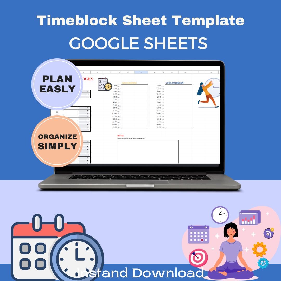 Daily Planner Google Sheets Template: Organize Your Day With Timeblocks ...