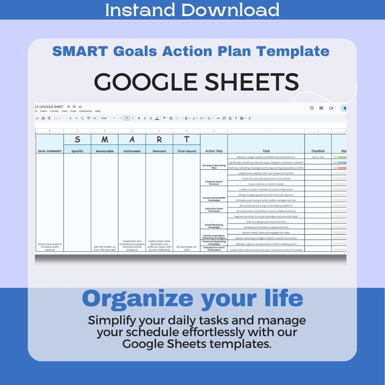 SMART Goals Action Plan Template for Event Marketing Success I Ultimate ...